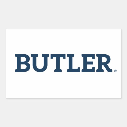 Butler Wordmark Rectangular Sticker | Zazzle.com