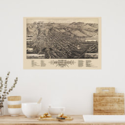 Butte City, MT Panoramic Map - 1884 Poster | Zazzle