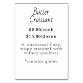 Butter Croissant Food Label Card | Zazzle