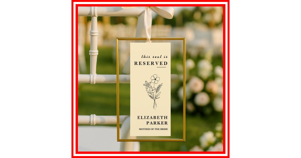 Butter Yellow Reserved Seating Wedding Tag Invitation | Zazzle