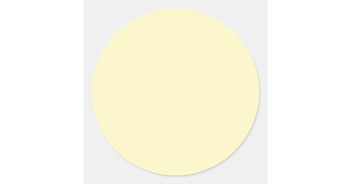 Butter Yellow Solid Color Classic Round Sticker | Zazzle