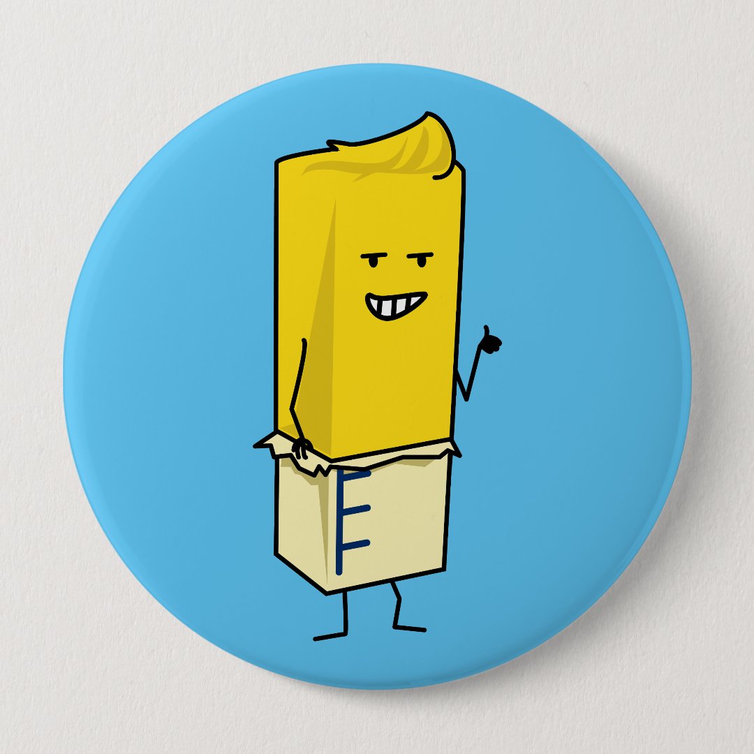 Buttered Buttery Stick of Butter Happy Thumbs Up Button | Zazzle