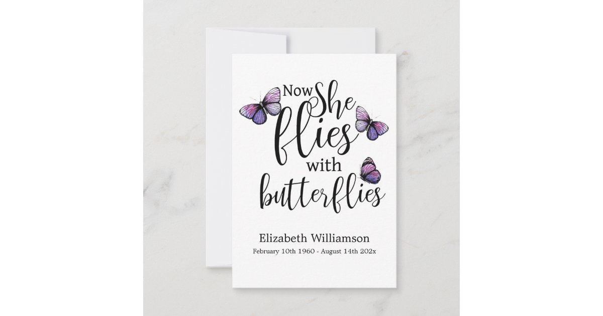 Butterflies Funeral Memorial Rememberance Card | Zazzle