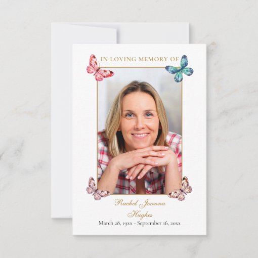 Butterflies Funeral Prayer Poem Photo Card | Zazzle