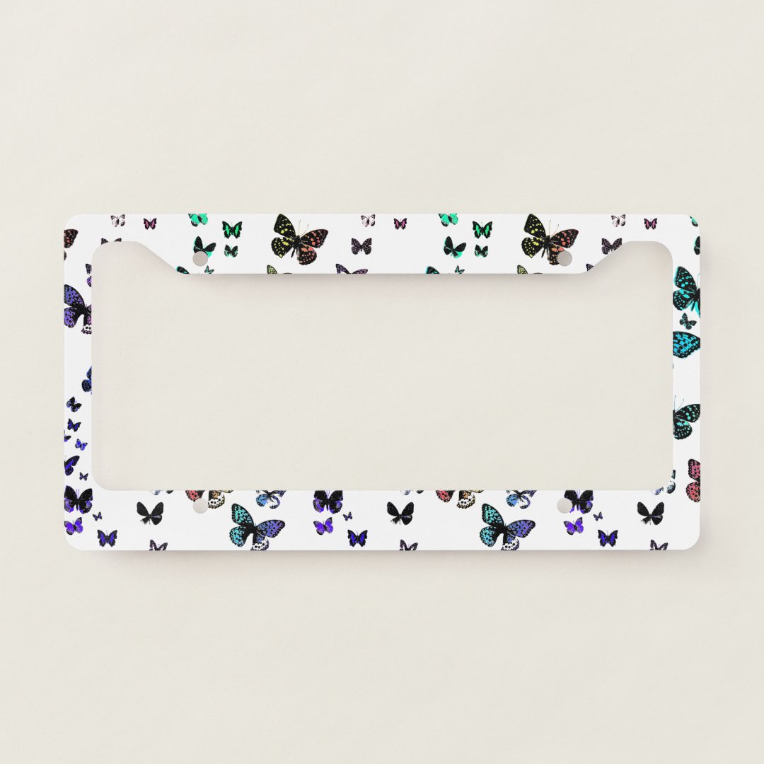 Butterflies License Plate Frame | Zazzle