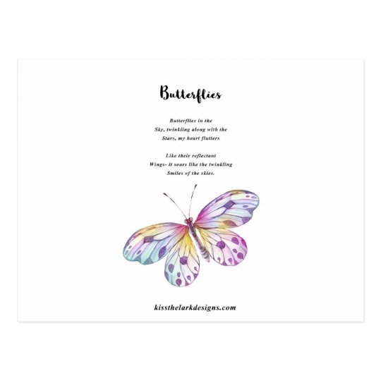 Butterflies Poem Postcard | Zazzle.com