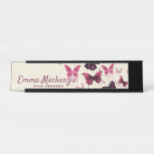 Butterflies Purple Desk Name Plate Station Sign | Zazzle