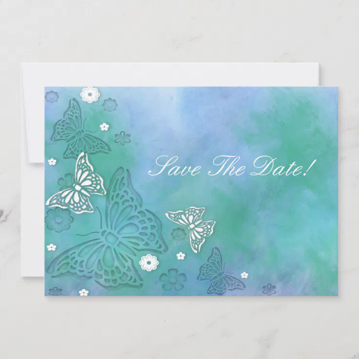 Butterflies Save The Date Invitation | Zazzle