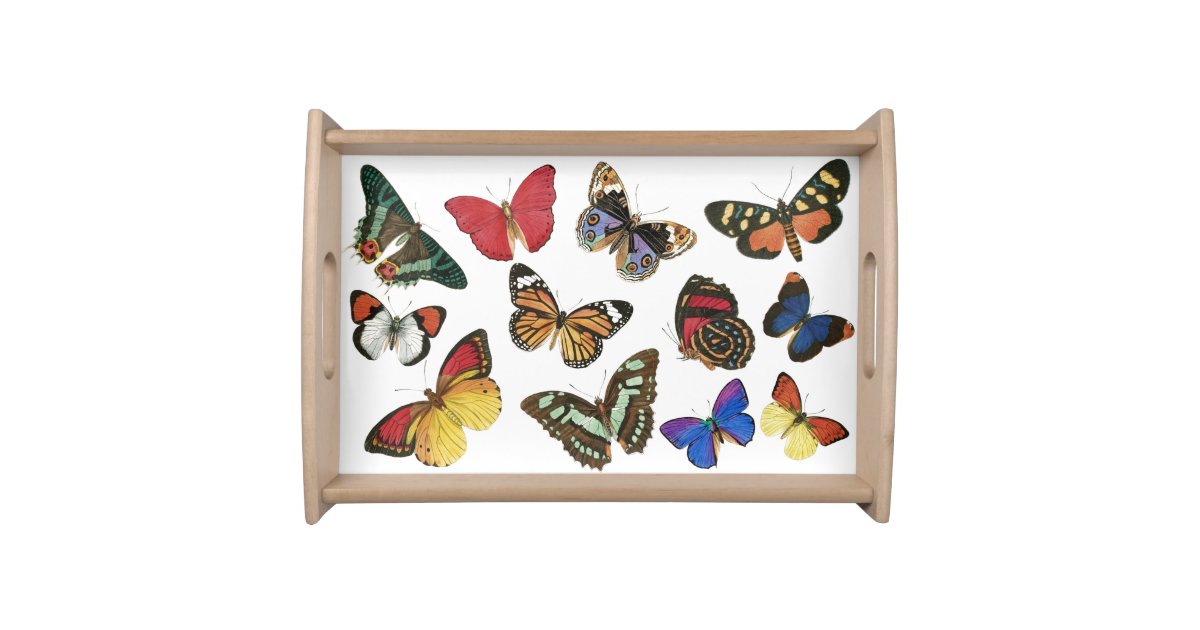 Butterflies Serving Tray | Zazzle