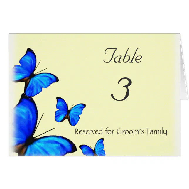 Butterflies Wedding Table Number Card | Zazzle