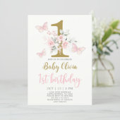 Butterfly 1st Birthday Invitation | Zazzle
