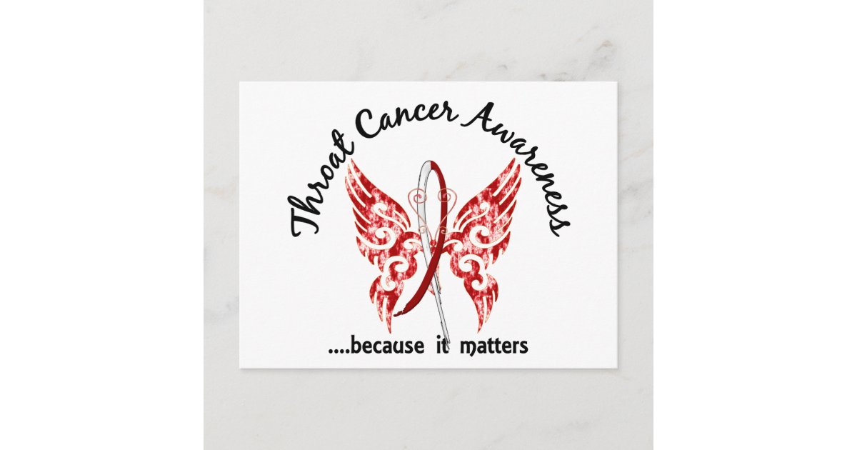 Butterfly 6.1 Throat Cancer Postcard | Zazzle