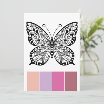 Butterfly Adult Coloring Cards and Color System | Zazzle