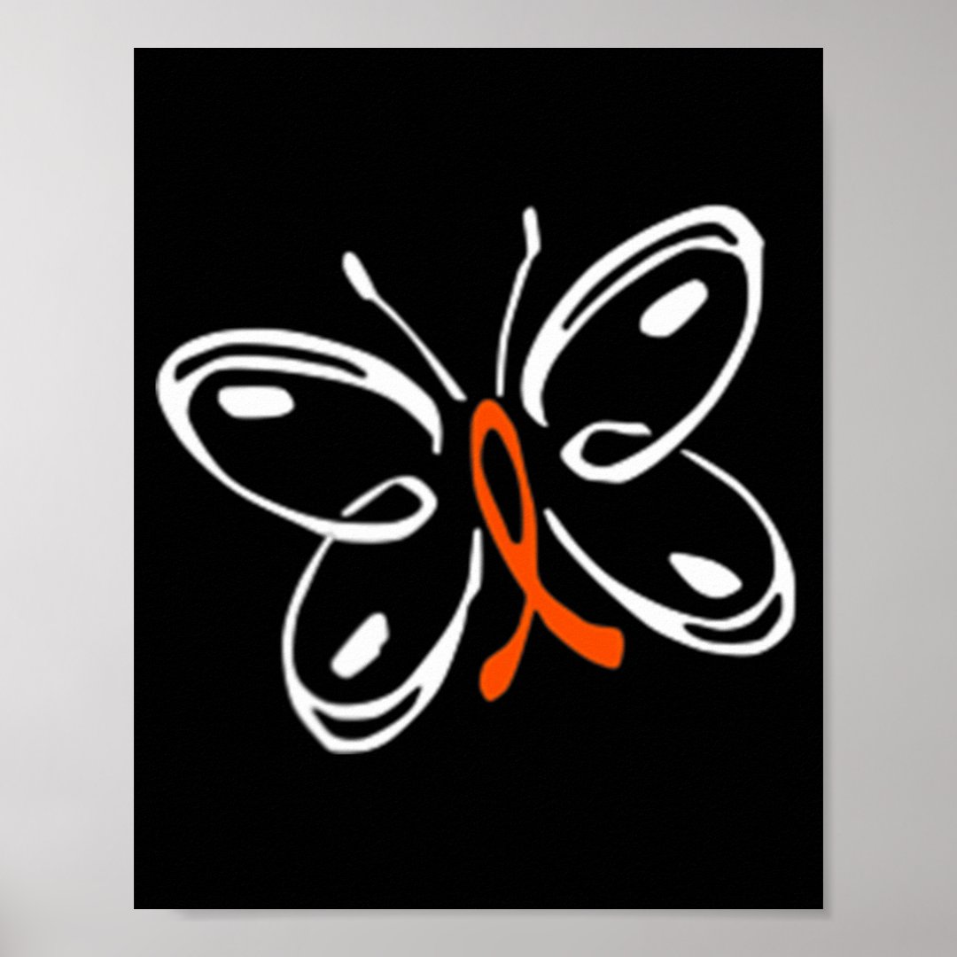 Butterfly Aml Leukemia Awareness Poster | Zazzle