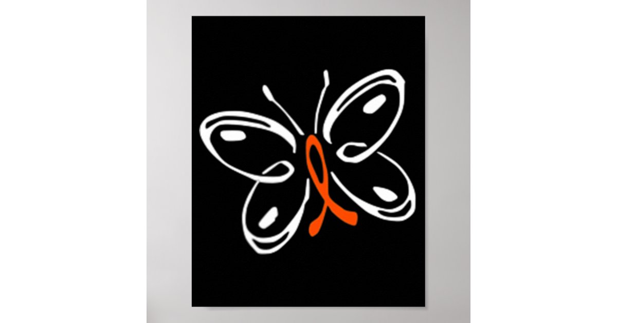 Butterfly Aml Leukemia Awareness Poster | Zazzle
