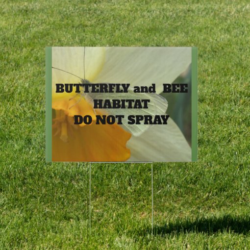 BUTTERFLY AND BEE HABITAT SIGN | Zazzle