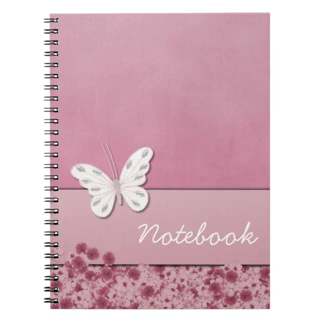 Butterfly and Flowers Notebook | Zazzle