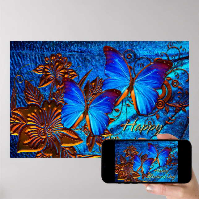 Butterfly Art 35 Happy Mother's Day Poster | Zazzle