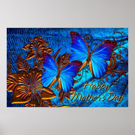 Butterfly Art 35 Happy Mother's Day Poster | Zazzle.com