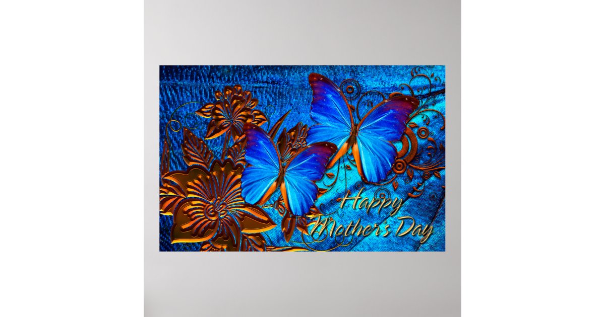 Butterfly Art 35 Happy Mother's Day Poster | Zazzle