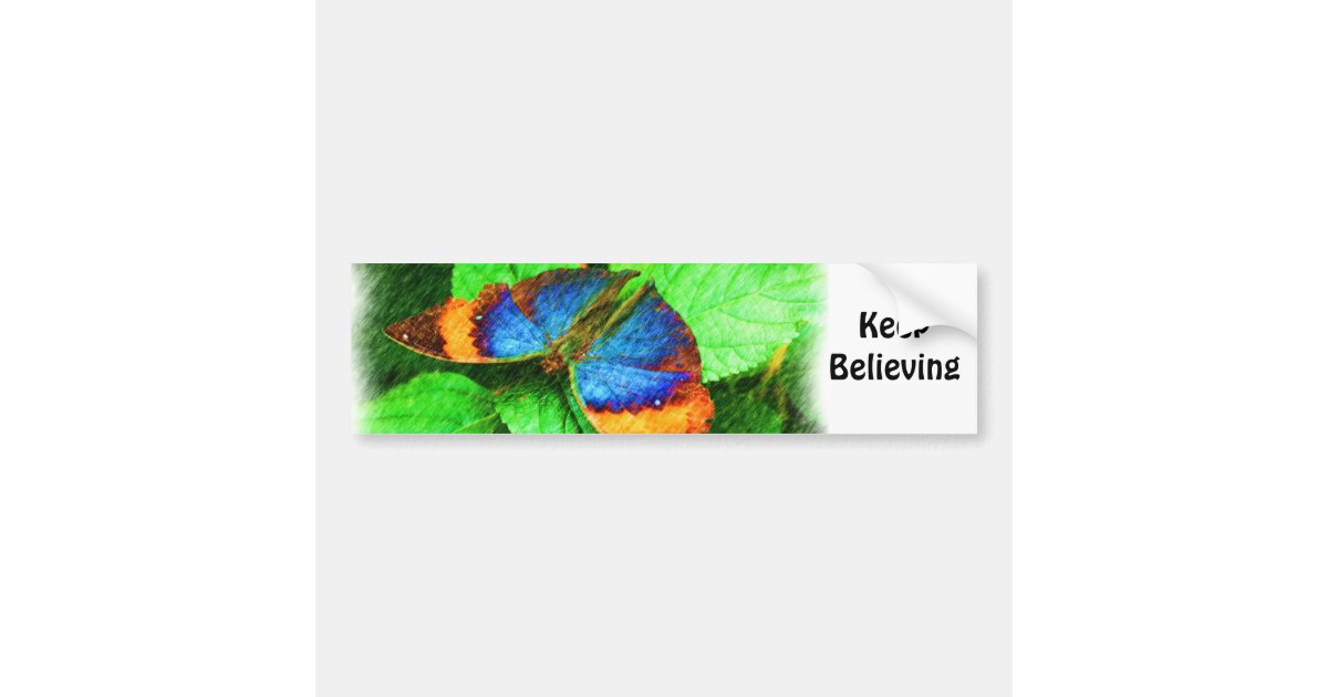 Butterfly Believe Inspirational Bumper Sticker | Zazzle