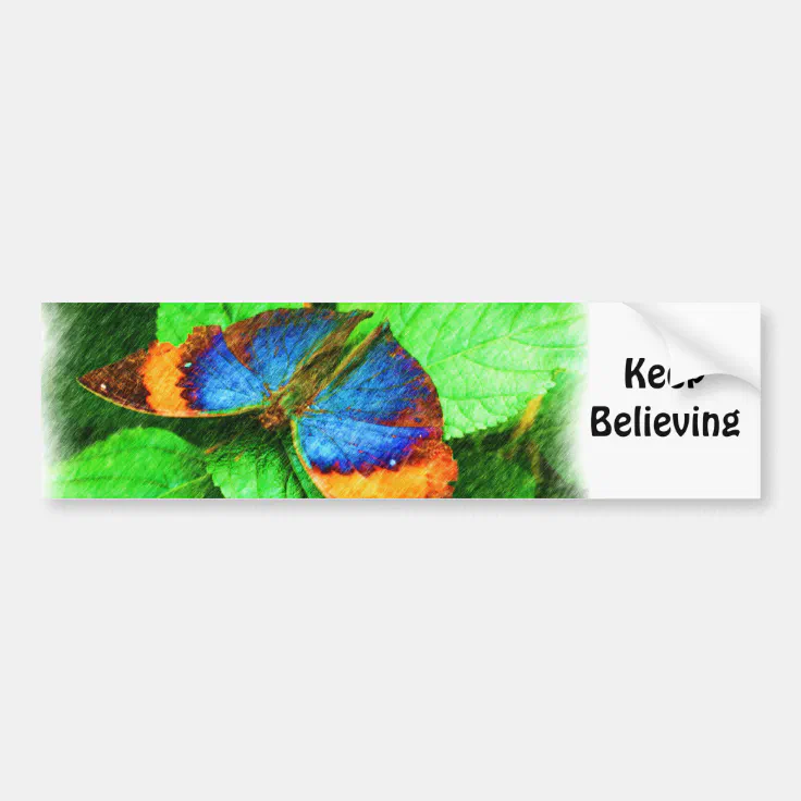 Butterfly Believe Inspirational Bumper Sticker | Zazzle