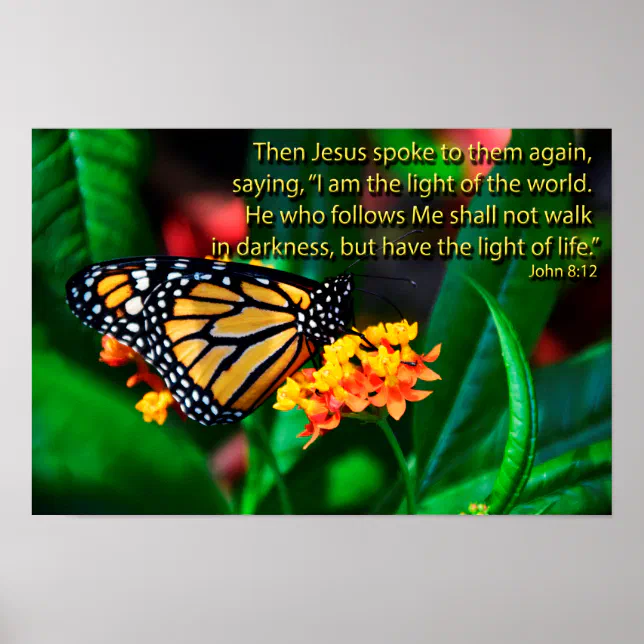 Butterfly Bible Quotes Inspirational Sayings Poster | Zazzle