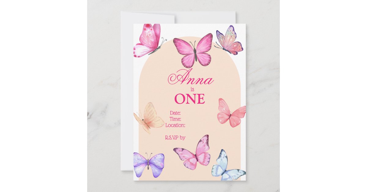 Butterfly Birthday Invitation | Zazzle
