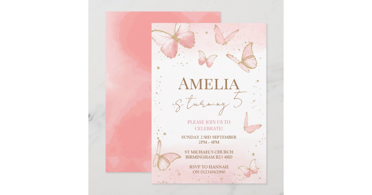 Butterfly Birthday Invitation | Zazzle