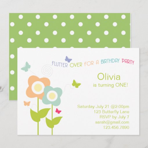 Butterfly Birthday Invitation | Zazzle