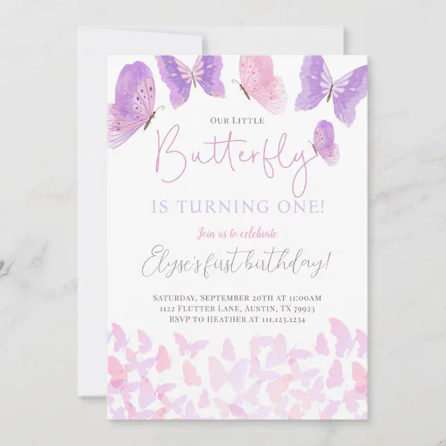 Butterfly Birthday Party Invitation Butterflies | Zazzle