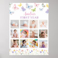 Butterfly Birthday Photo Milestone Poster | Zazzle