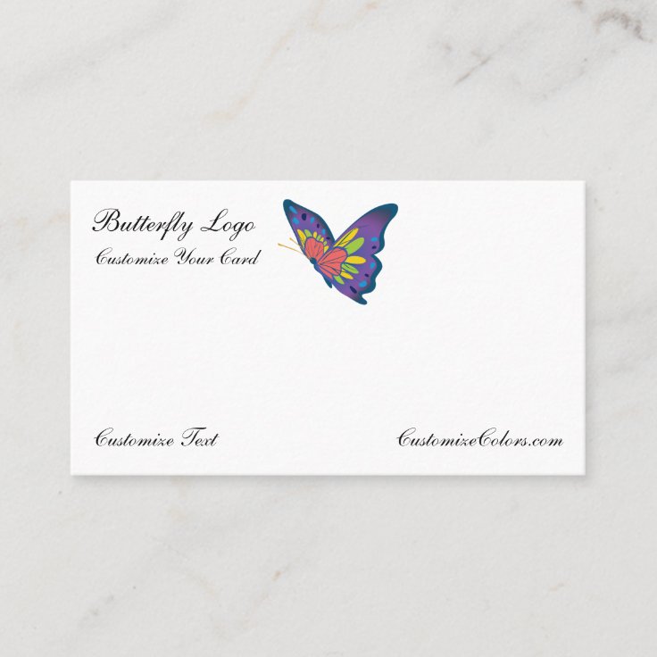Butterfly Business Card Logo Template | Zazzle