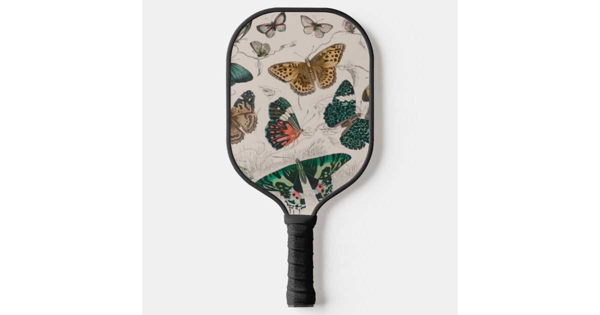 Butterfly Collection Antique Butterflies Pickleball Paddle | Zazzle