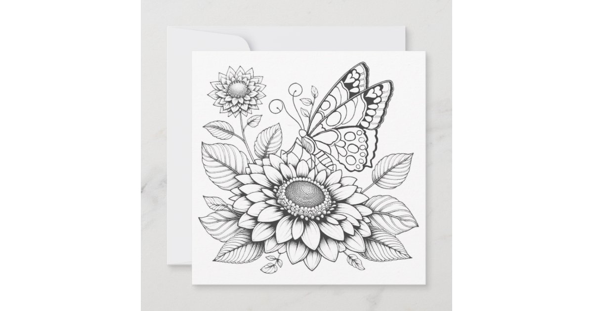 Butterfly Coloring Cards with Journal | Zazzle