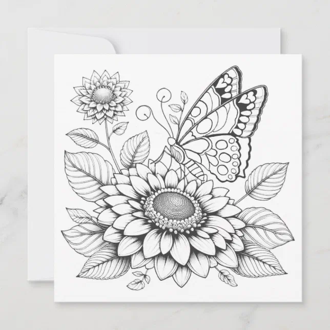 Butterfly Coloring Cards with Journal | Zazzle