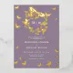 Butterfly Crest Lilac Gold Monograms Wedding Foil Invitation | Zazzle