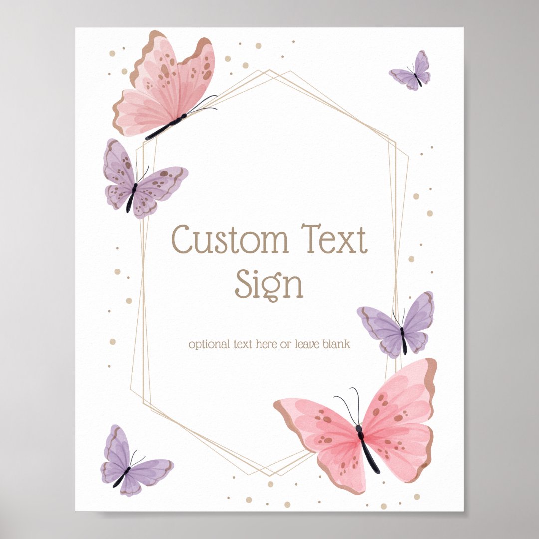Butterfly Custom Text Sign | Zazzle