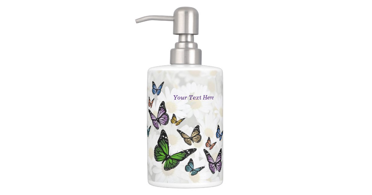 Butterfly Daisy Toothbrush Holder & Soap Dispenser | Zazzle