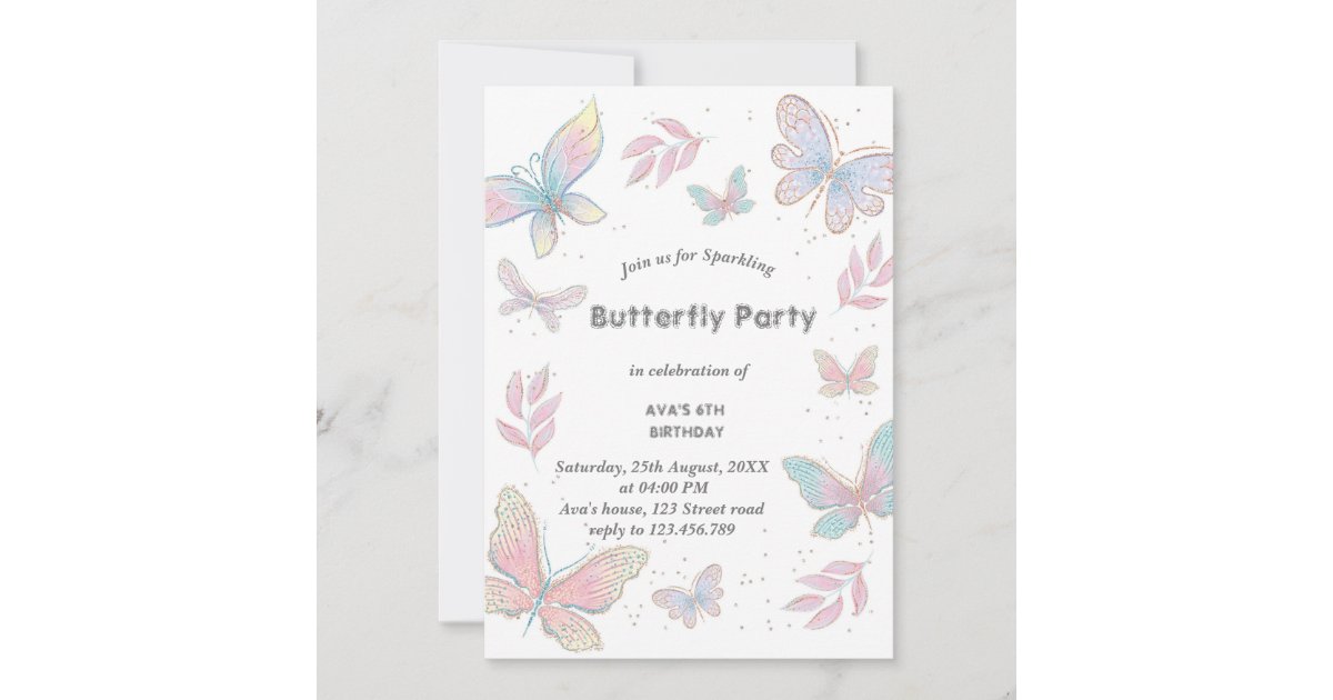 Butterfly design invitation | Zazzle