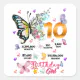 Butterfly Double Digits 10 years Old Butterflies Square Sticker | Zazzle