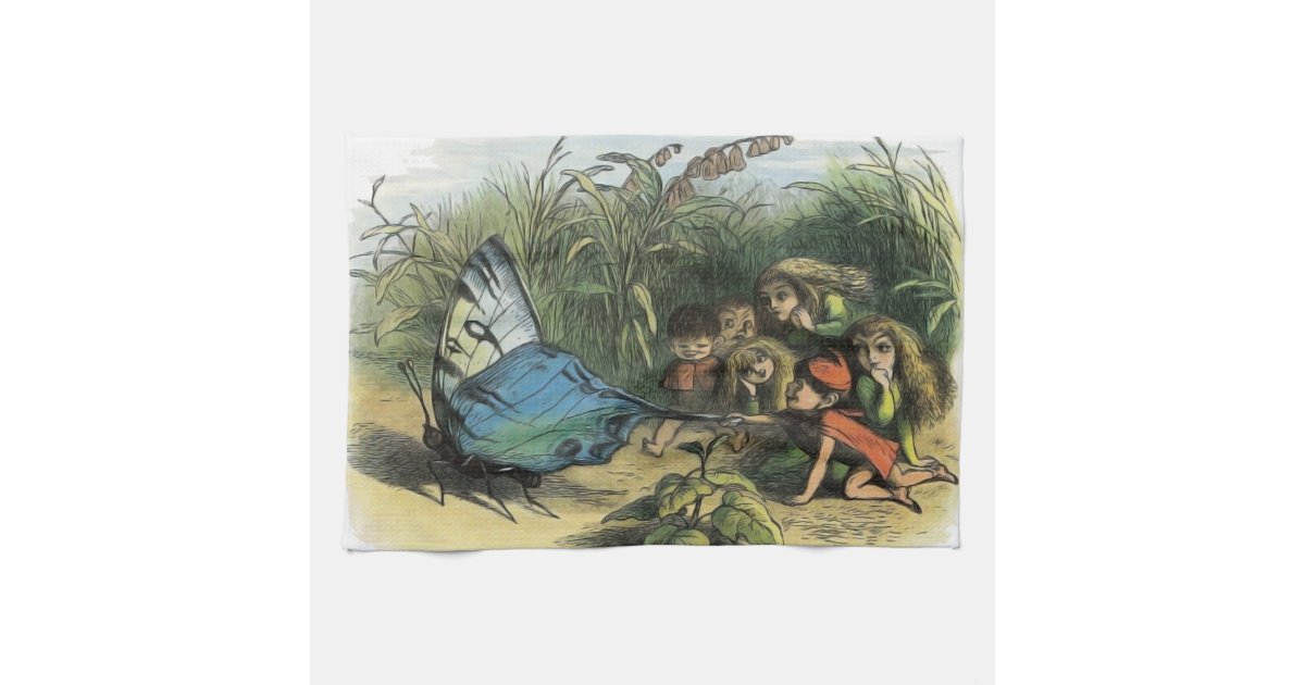 Butterfly Elf Artwork Cute Elves Butterflies Kitchen Towel | Zazzle