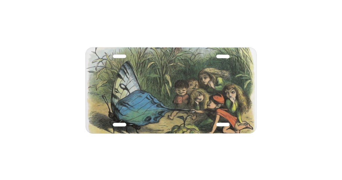 Butterfly Elf Artwork Cute Elves Butterflies License Plate | Zazzle