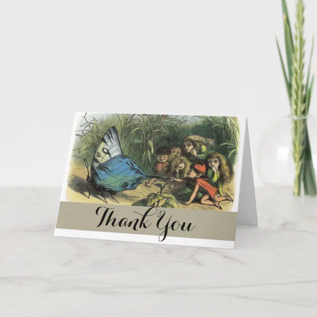 Butterfly Elf Artwork Cute Elves Butterflies Thank You Card | Zazzle