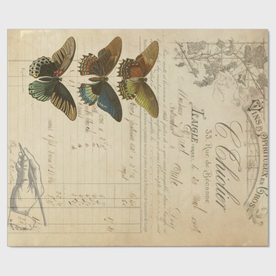 Butterfly Ephemera Decoupage Paper | Zazzle.com