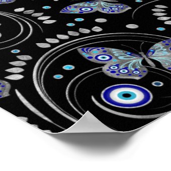 Butterfly Evil Eye Pattern Poster | Zazzle