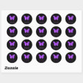 Butterfly Fibromyalgia Awareness Ribbon Classic Round Sticker | Zazzle