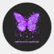 Butterfly Fibromyalgia Awareness Ribbon Classic Round Sticker | Zazzle