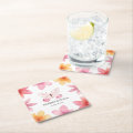 Butterfly Floral Baby Shower Personalized Square Paper Coaster | Zazzle