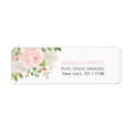 Butterfly Floral blush pink roses return Address Label | Zazzle